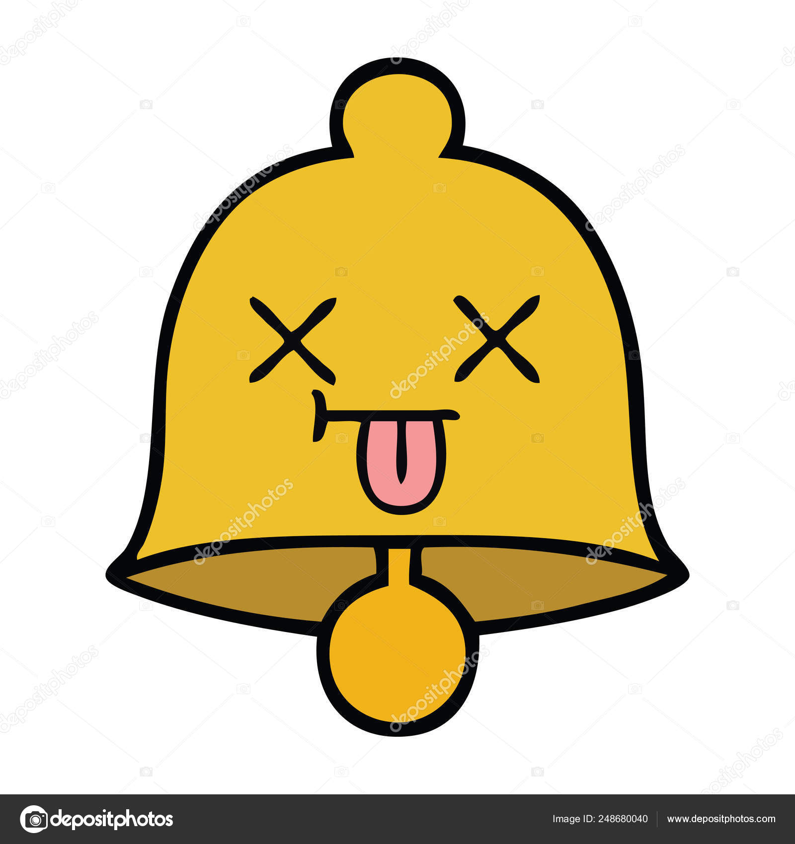 Cute Cartoon Bell Stock Vector Image by ©lineartestpilot #248680040