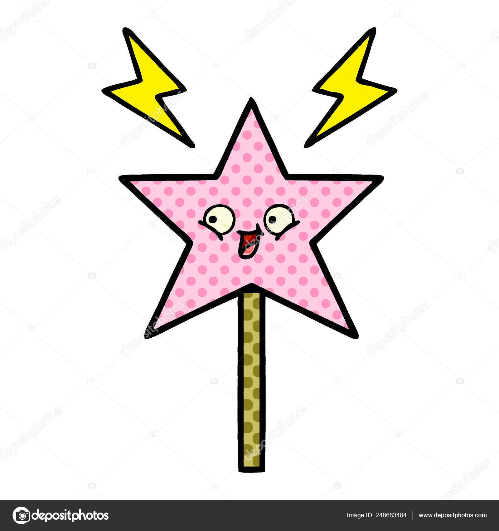 Comic Book Style Cartoon Magic Wand Stock Vector by ©lineartestpilot ...