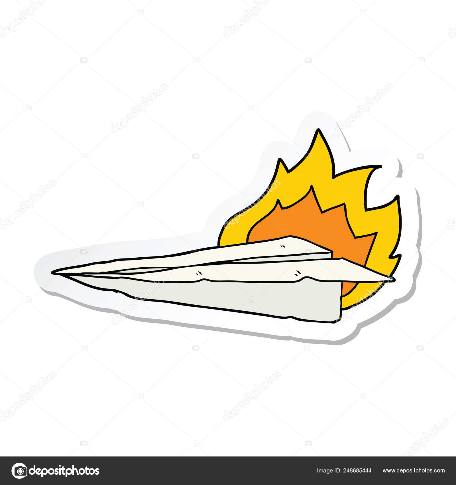 Sticker Cartoon Burning Paper Airplane Stock Vector by ©lineartestpilot ...