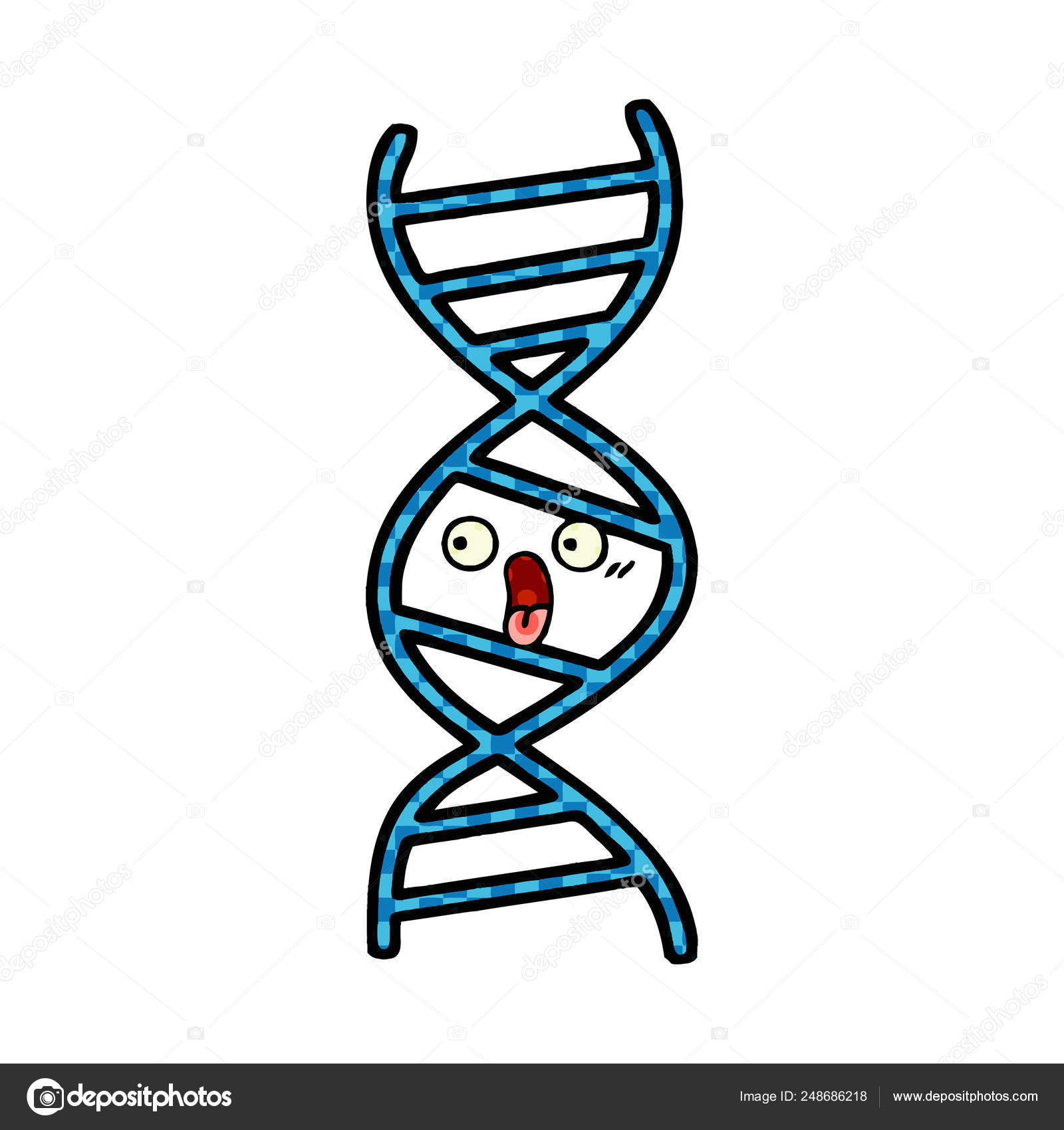 Comic Book Style Cartoon Dna Strand Stock Vector by ©lineartestpilot ...