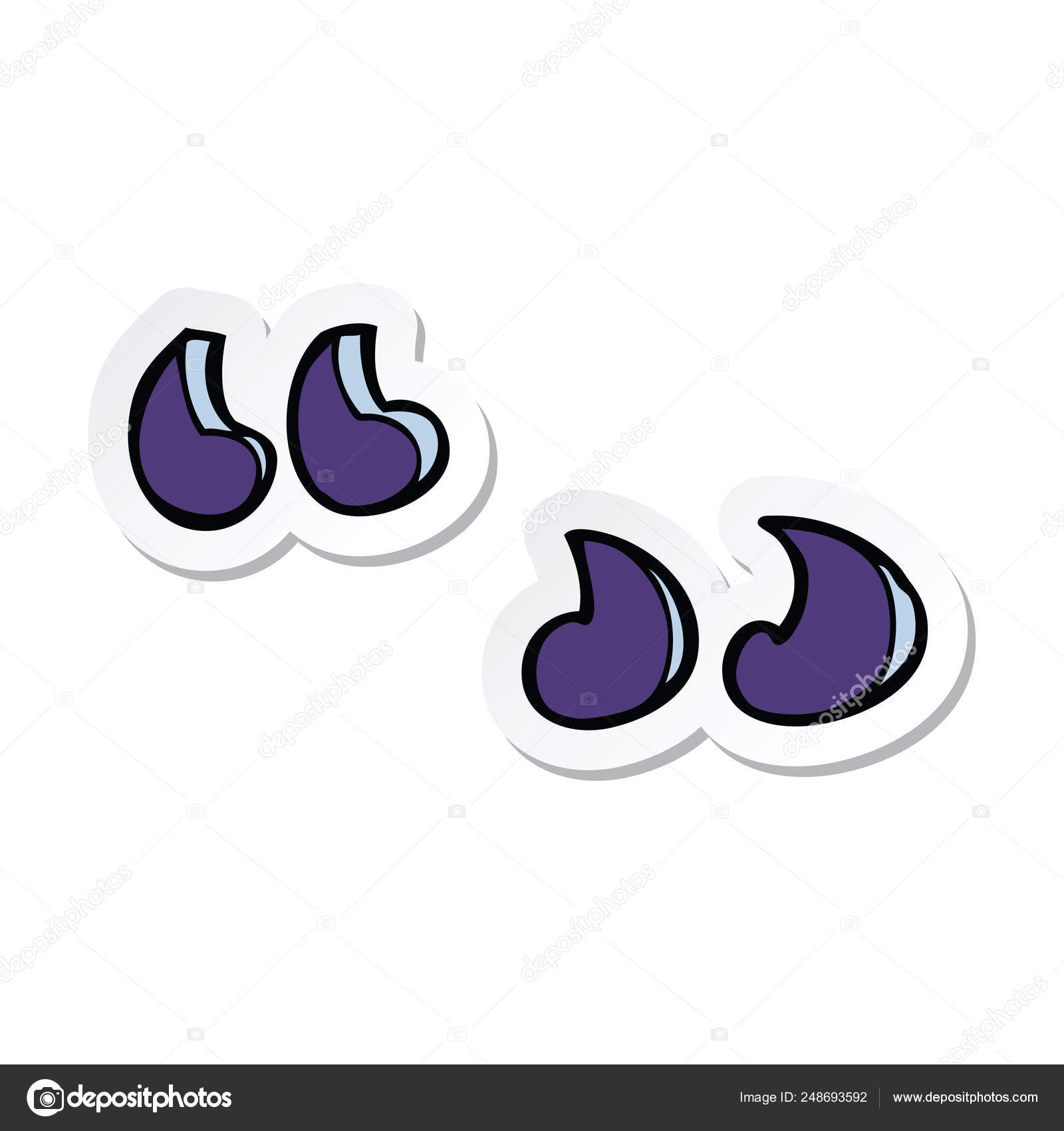 Sticker of a cartoon quotation marks Stock Vector by ©lineartestpilot ...