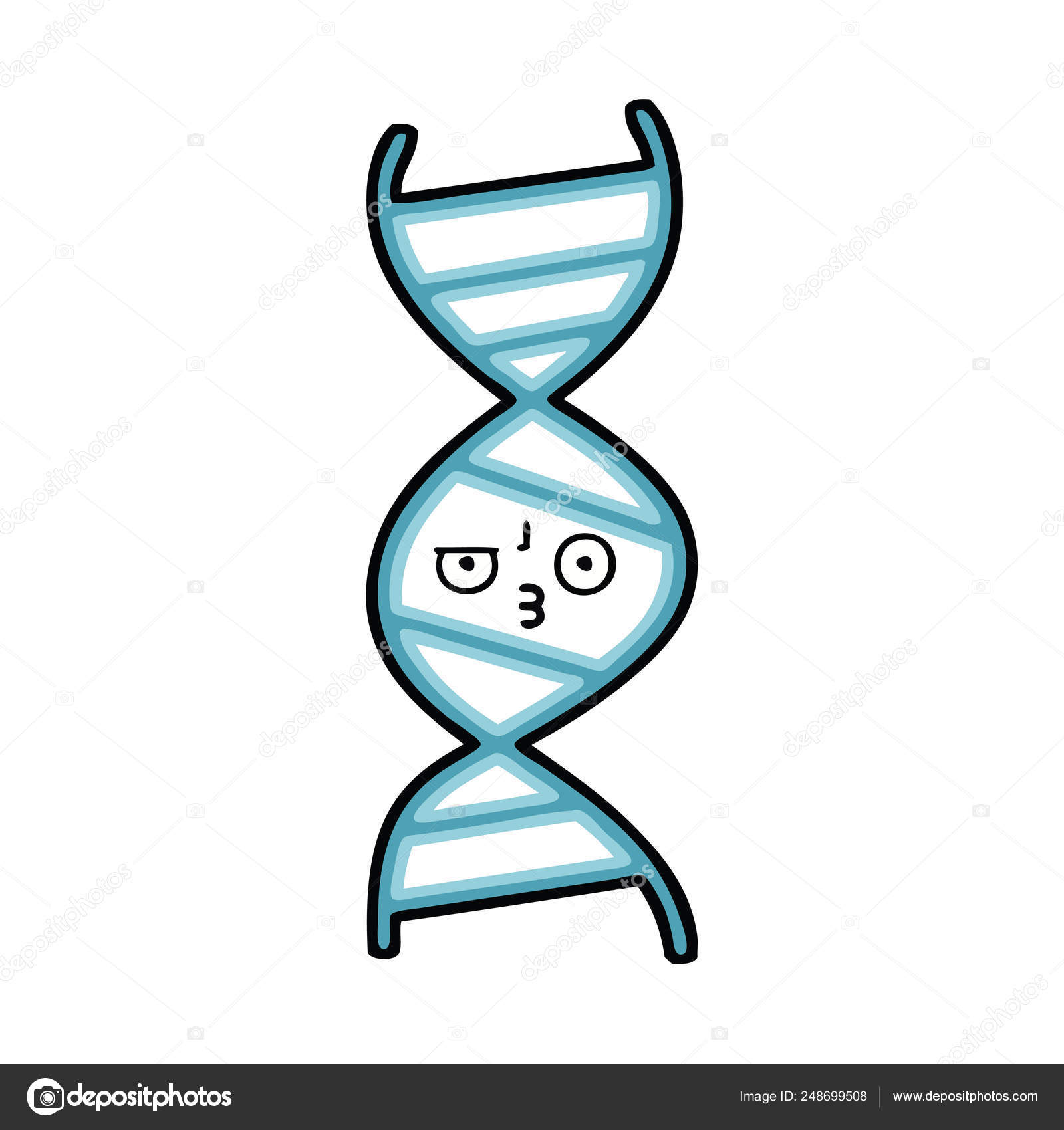 Cute cartoon DNA strand Stock Vector Image by ©lineartestpilot #248699508
