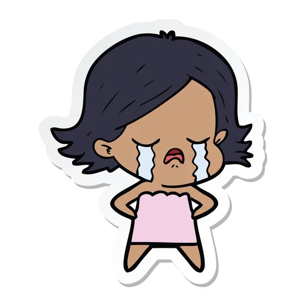 Crying Asian Girl Cartoon