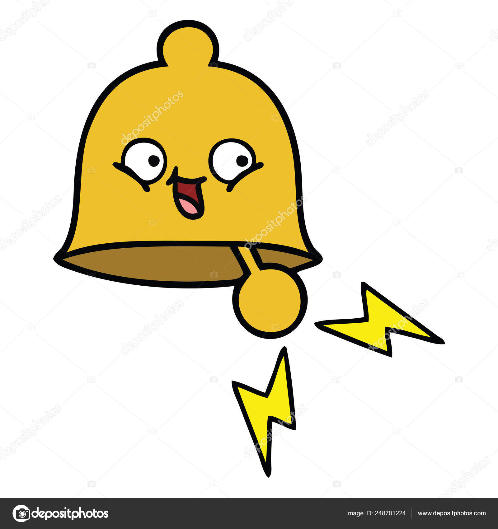 Lindo dibujo animado timbre campana Vector de stock #248701224 de ...