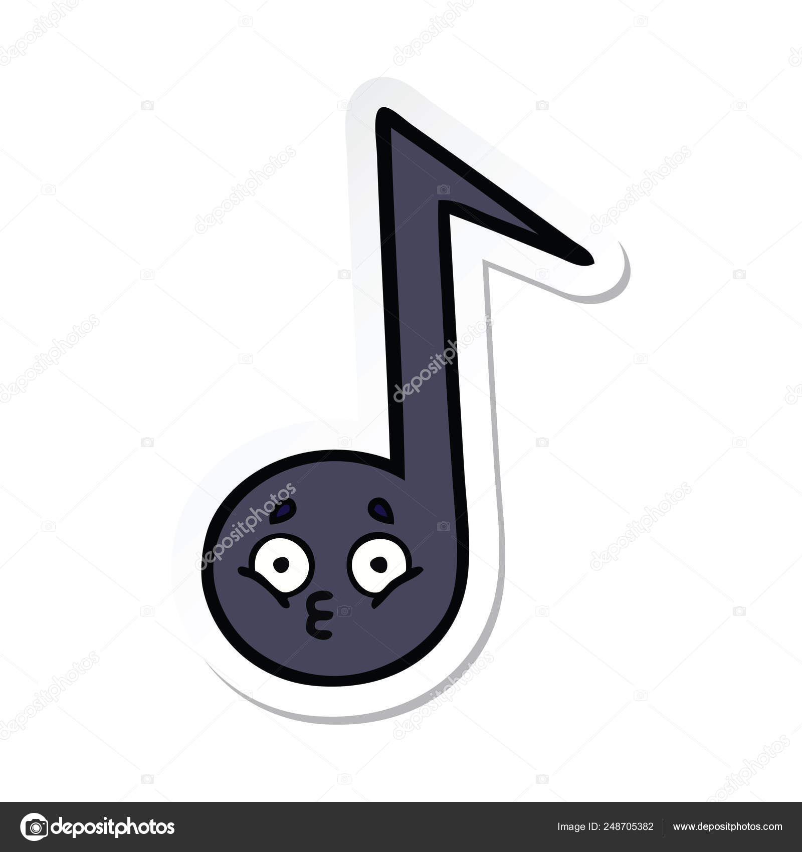 Sticker Cute Cartoon Musical Note Stock Vector by ©lineartestpilot ...
