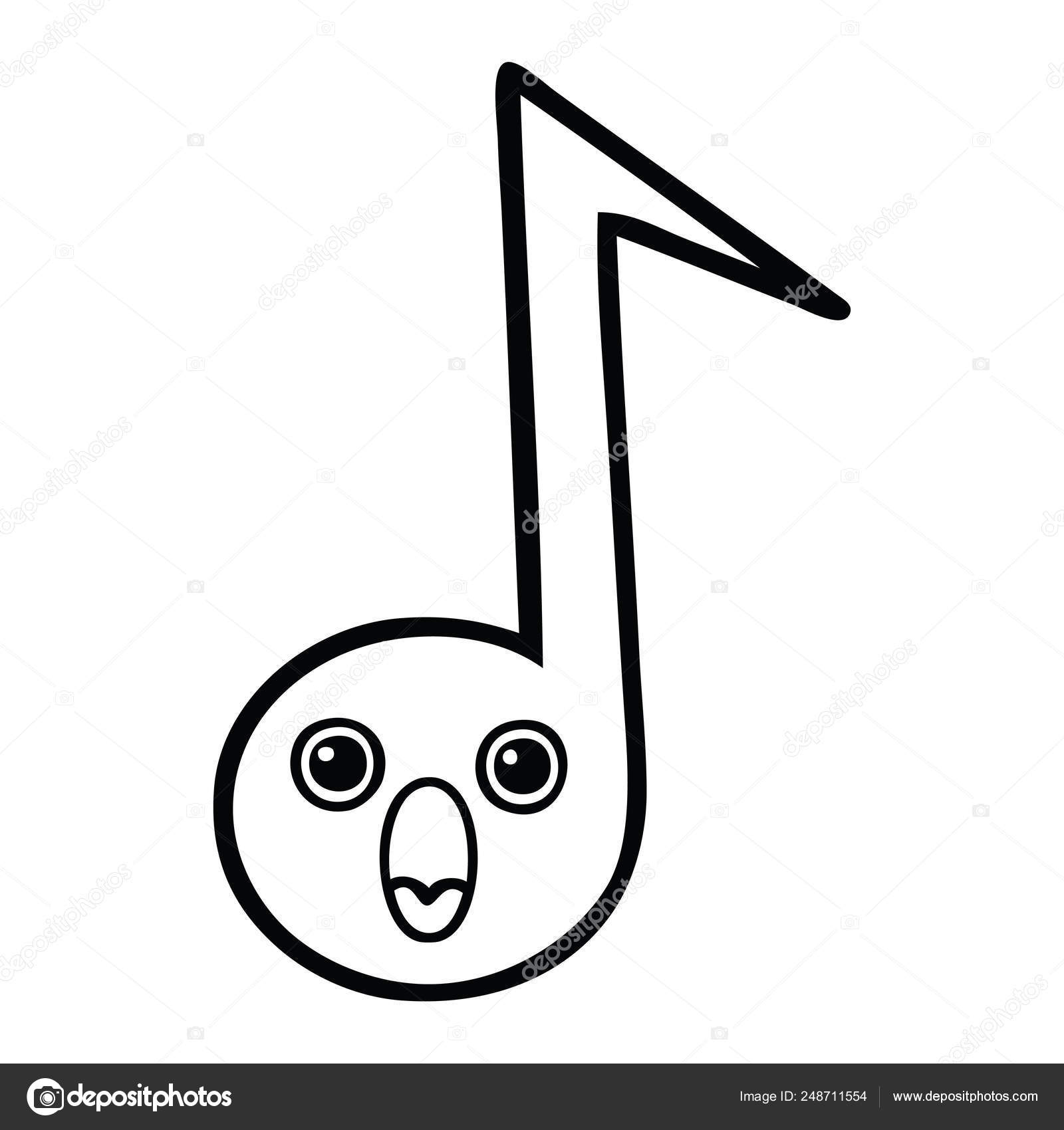 Line drawing cartoon musical note Stock Vector by ©lineartestpilot ...