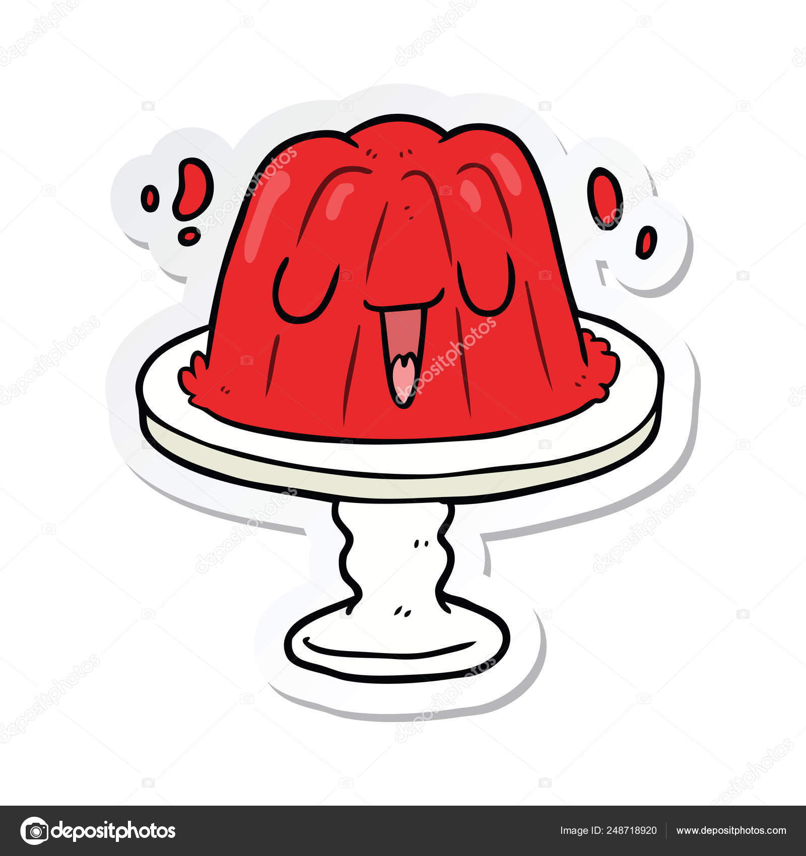 Pegatina Una Jalea Dibujos Animados Vector de stock #248718920 de ...