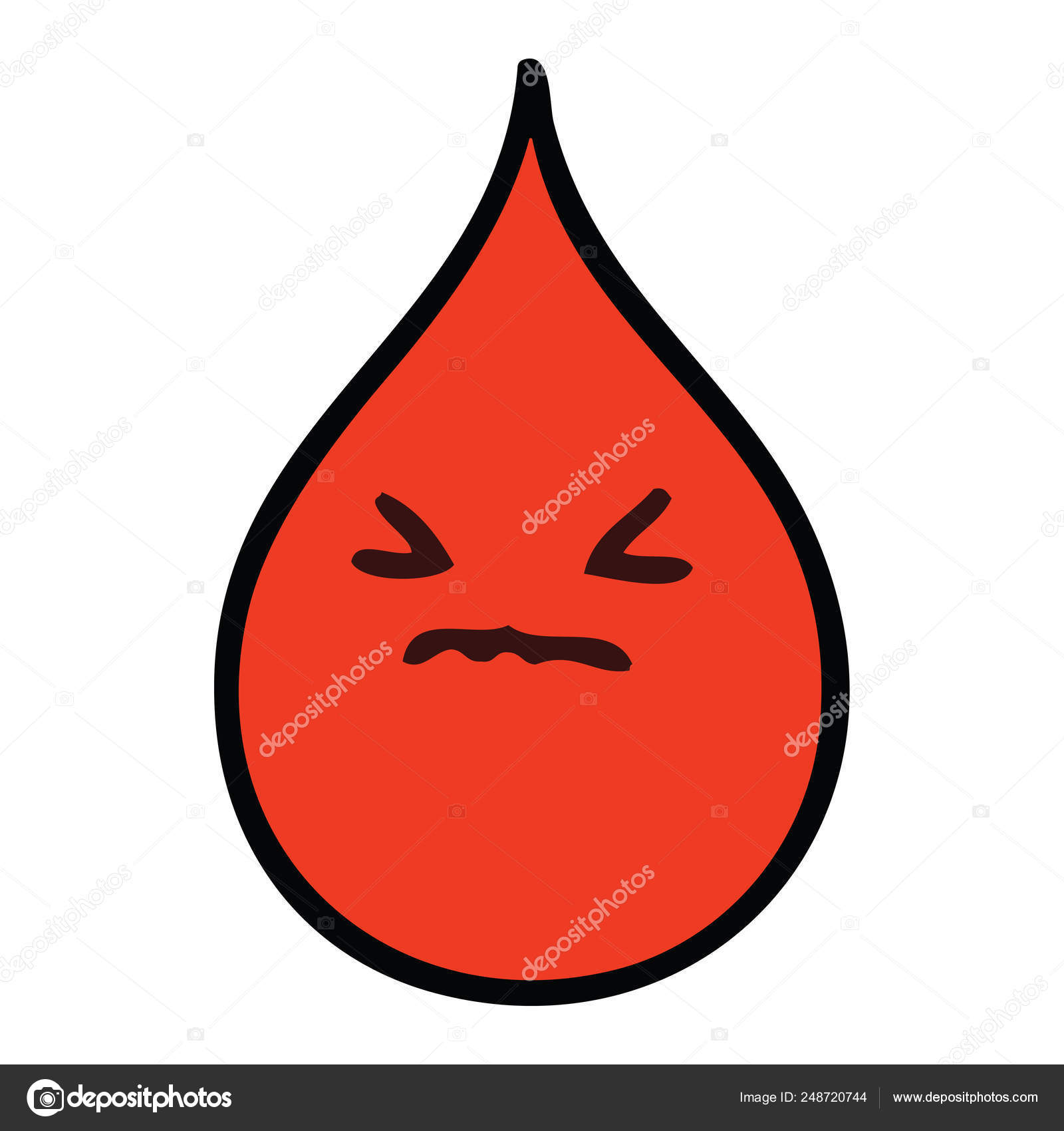 Hand Drawn Quirky Cartoon Emotional Blood Drop Stock Vector by ...