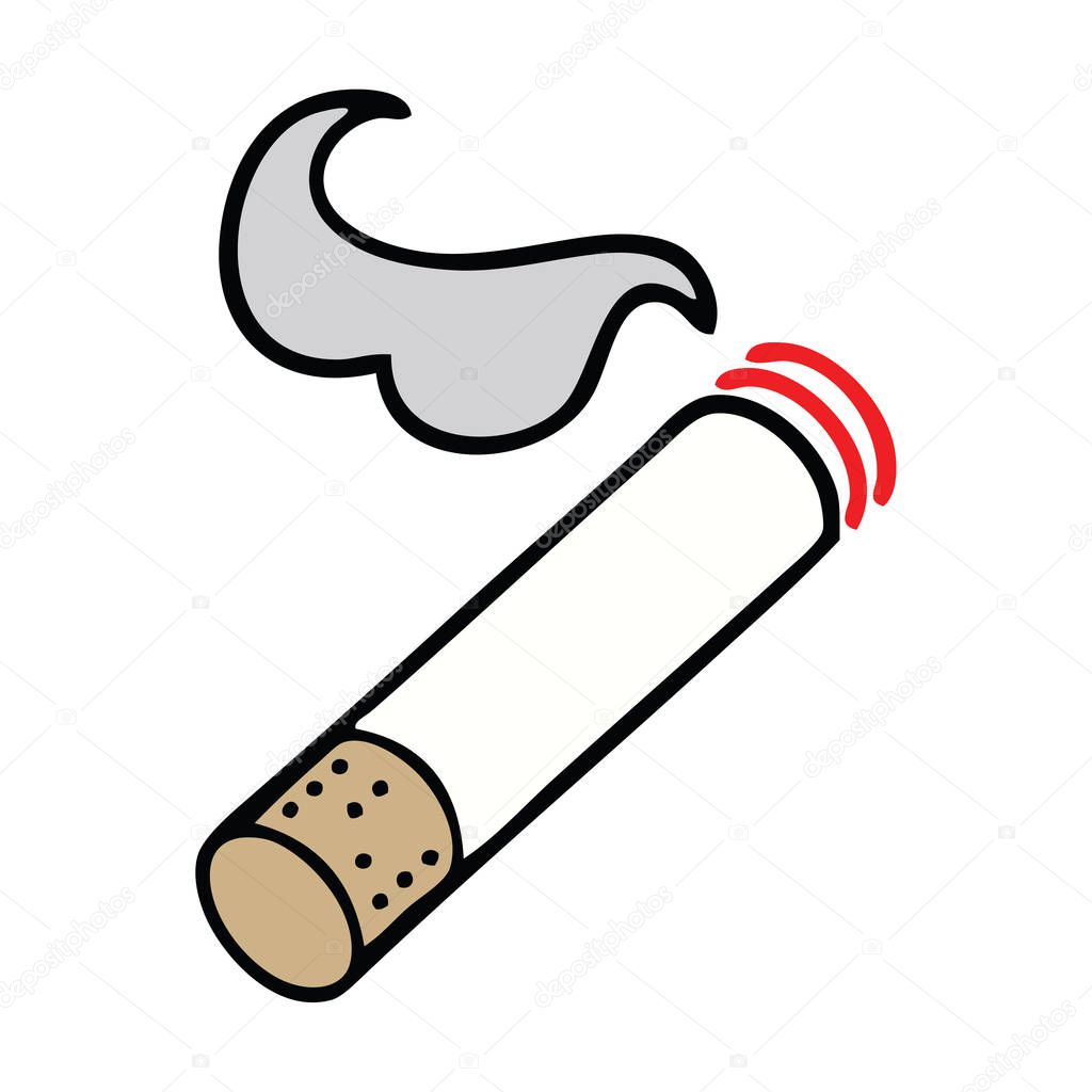 Lindo humo de cigarrillo de dibujos animados Vector de stock por ...