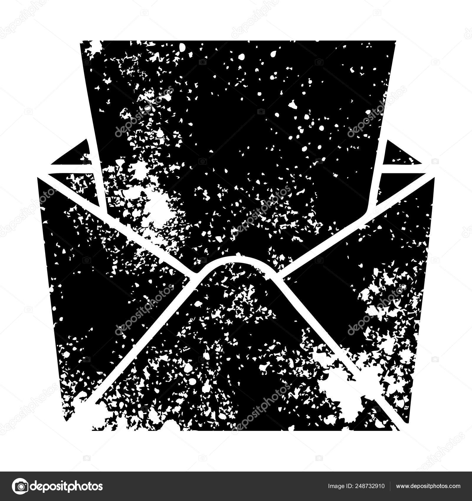 Quirky distressed symbol letter and envelope Stock Vector by ...