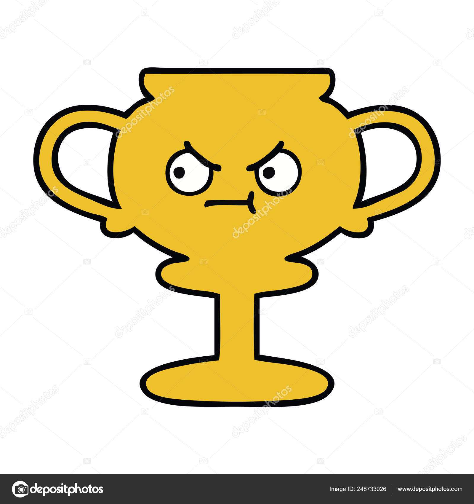 Lindo Dibujo Animado Trofeo Vector de stock #248733026 de ©lineartestpilot