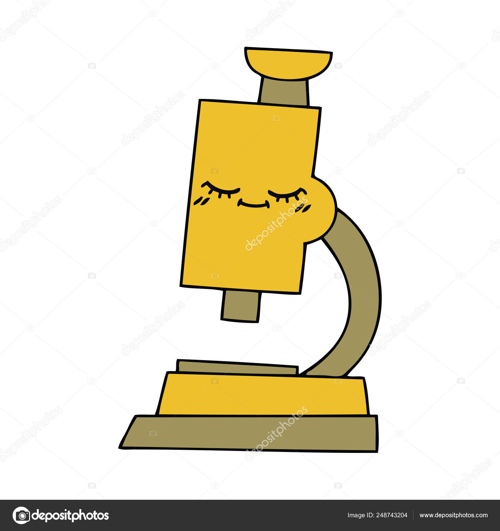 Cute Cartoon Microscope Stock Vector by ©lineartestpilot 248743204