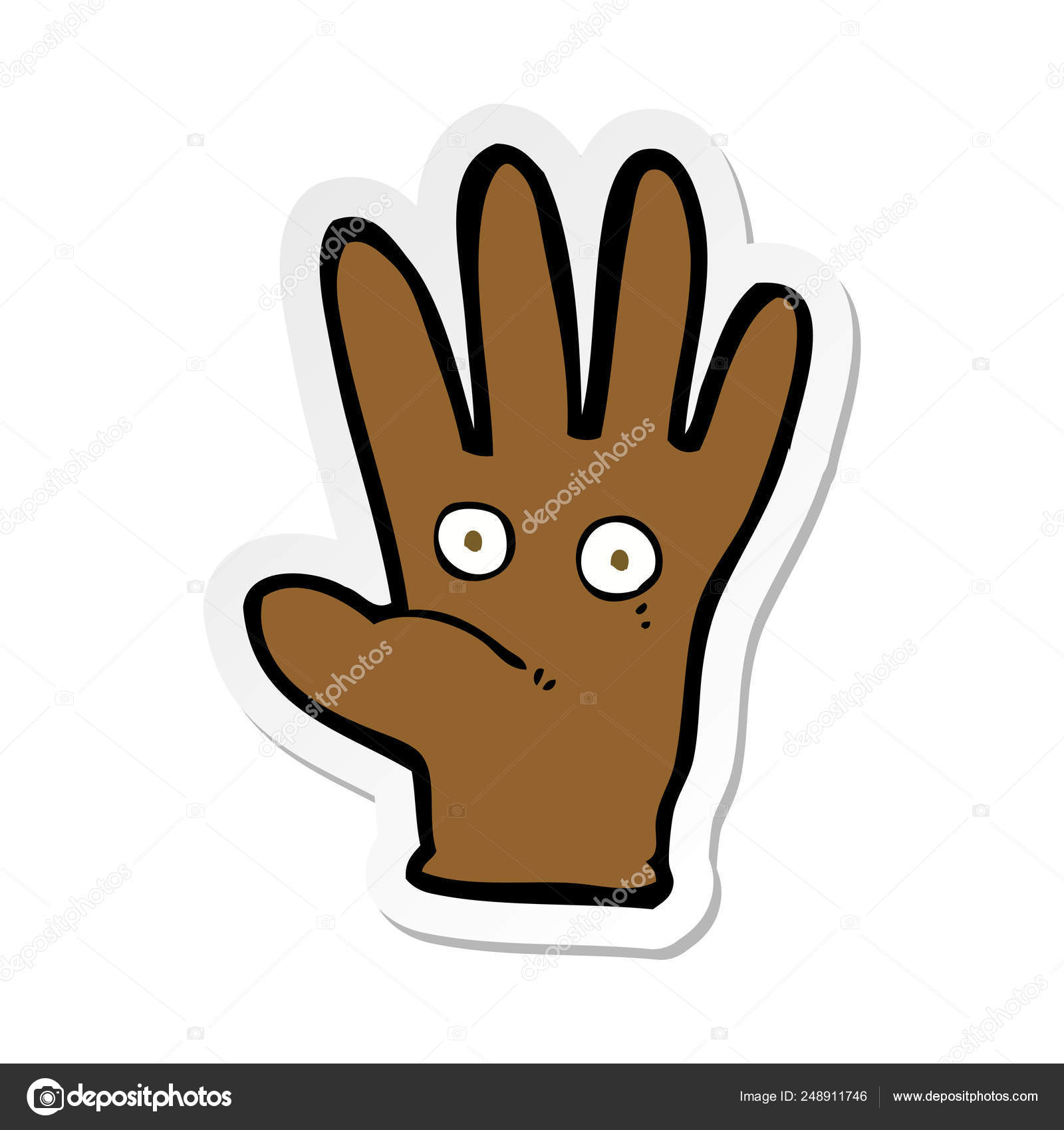 Sticker Cartoon Hand Eyes Stock Illustration by ©lineartestpilot #248911746