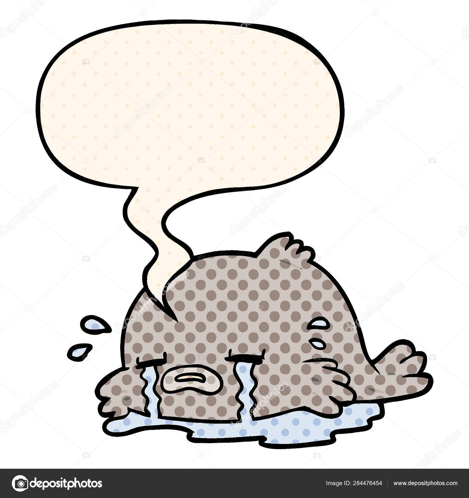 Cartoon crying fish and speech bubble in comic book style Stock Vector ...