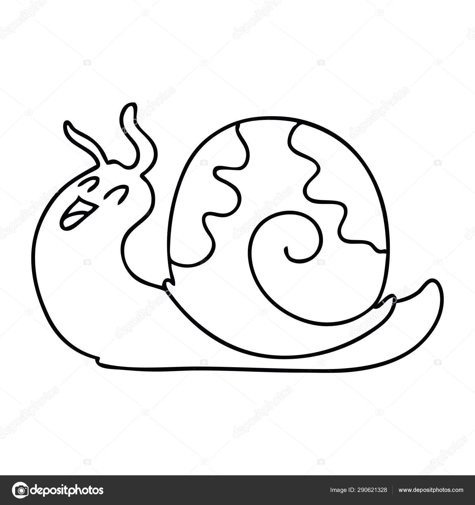 Quirky line drawing cartoon snail Stock Vector by ©lineartestpilot ...