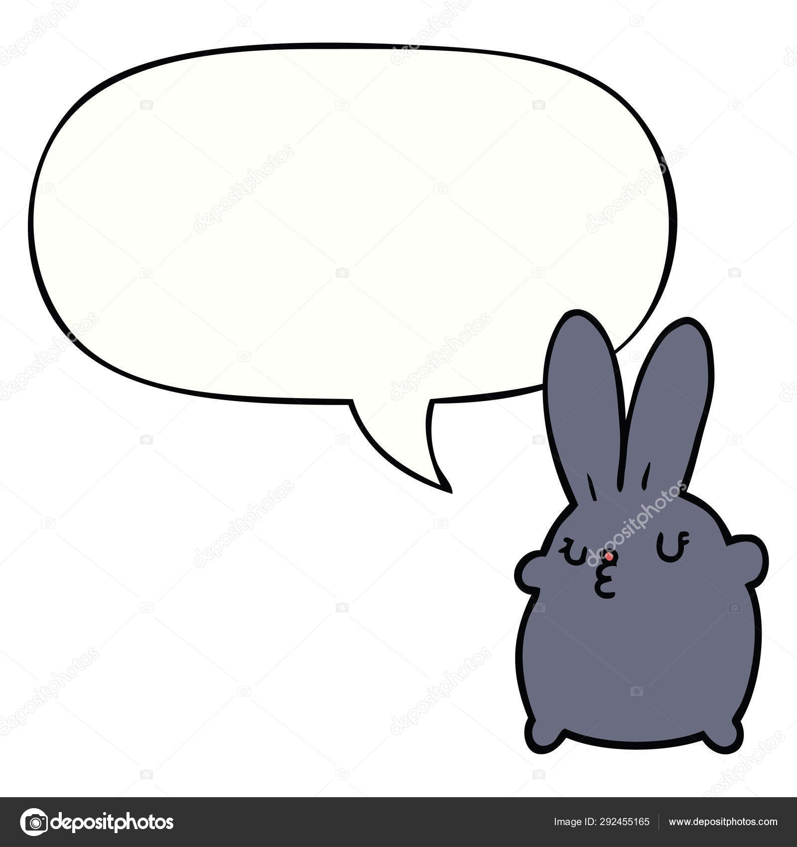 Cute cartoon rabbit and speech bubble Stock Vector Image by ...