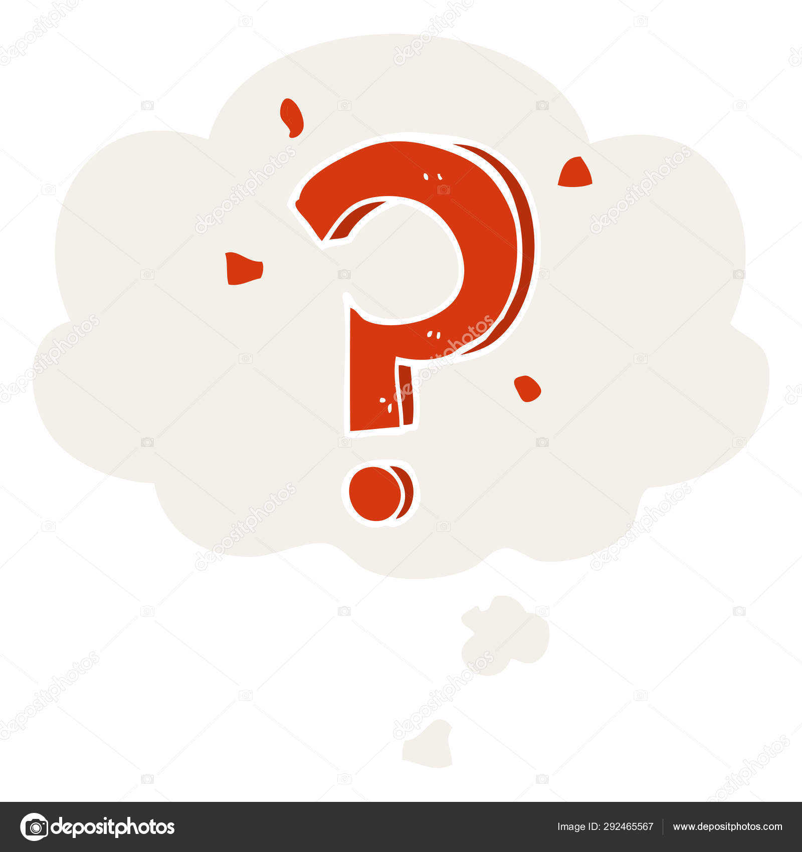Cartoon question mark and thought bubble in retro style Stock Vector by ...