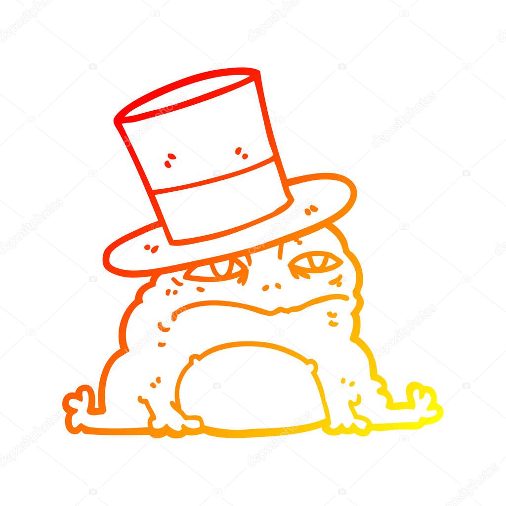 línea de gradiente caliente dibujo de dibujos animados sapo rico 2023