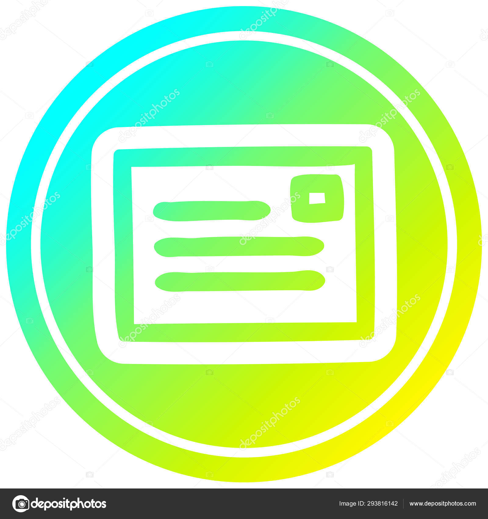 Carta envolvente circular en espectro de gradiente frío Vector de stock ...