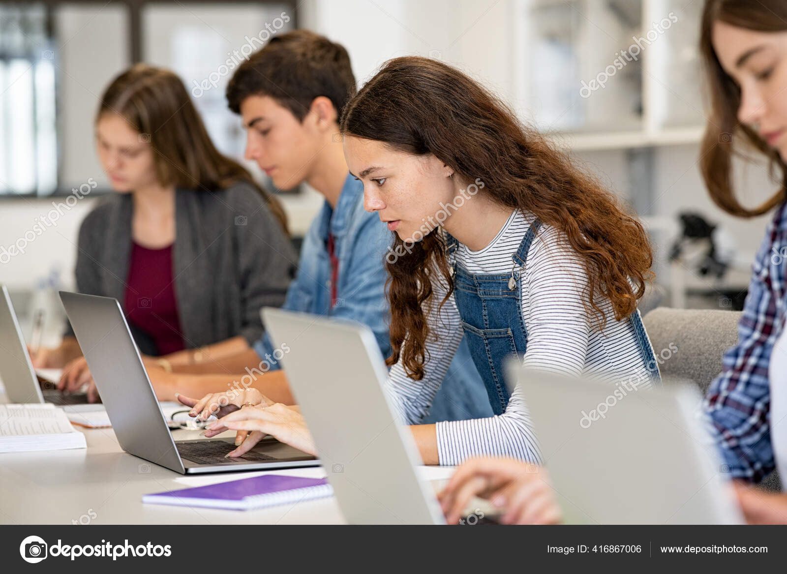 College Student With Computer