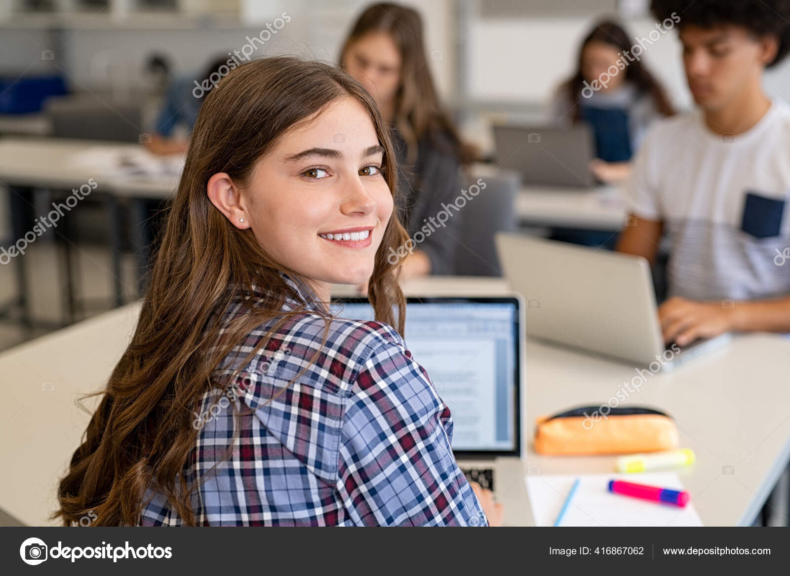 Students Studying In Class