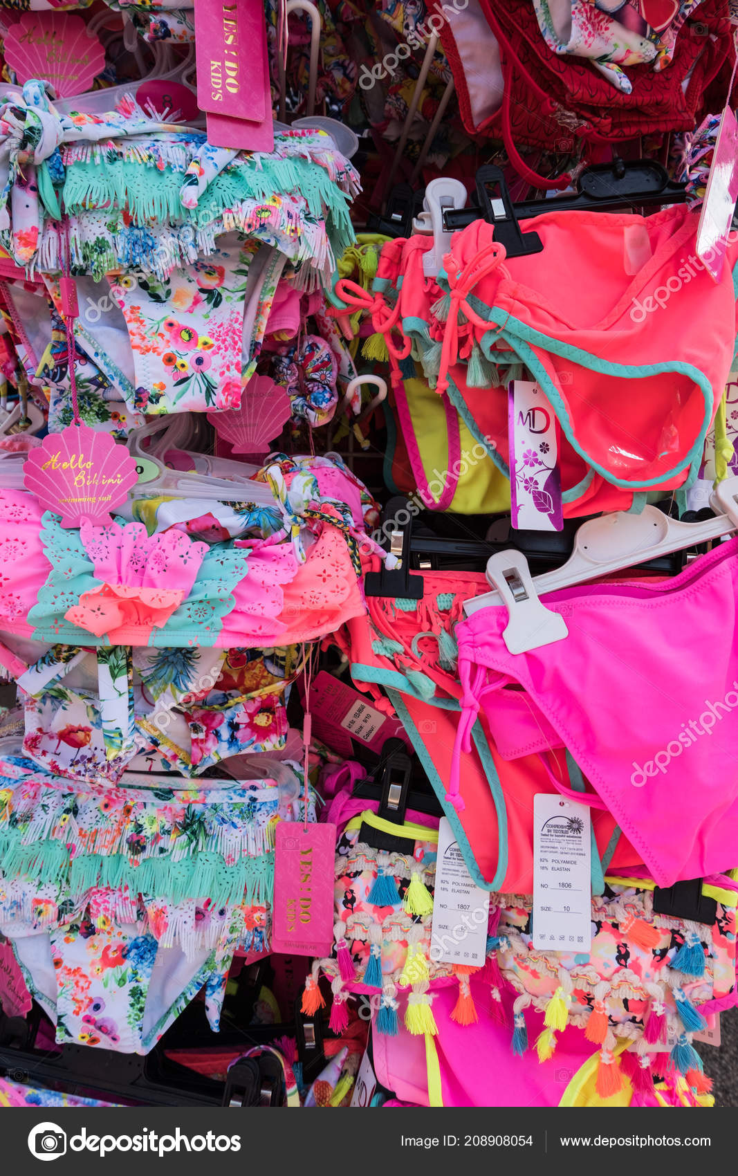 Colorful Bikinis Display Clothes Stall Market Rack Women's Swimwear ...