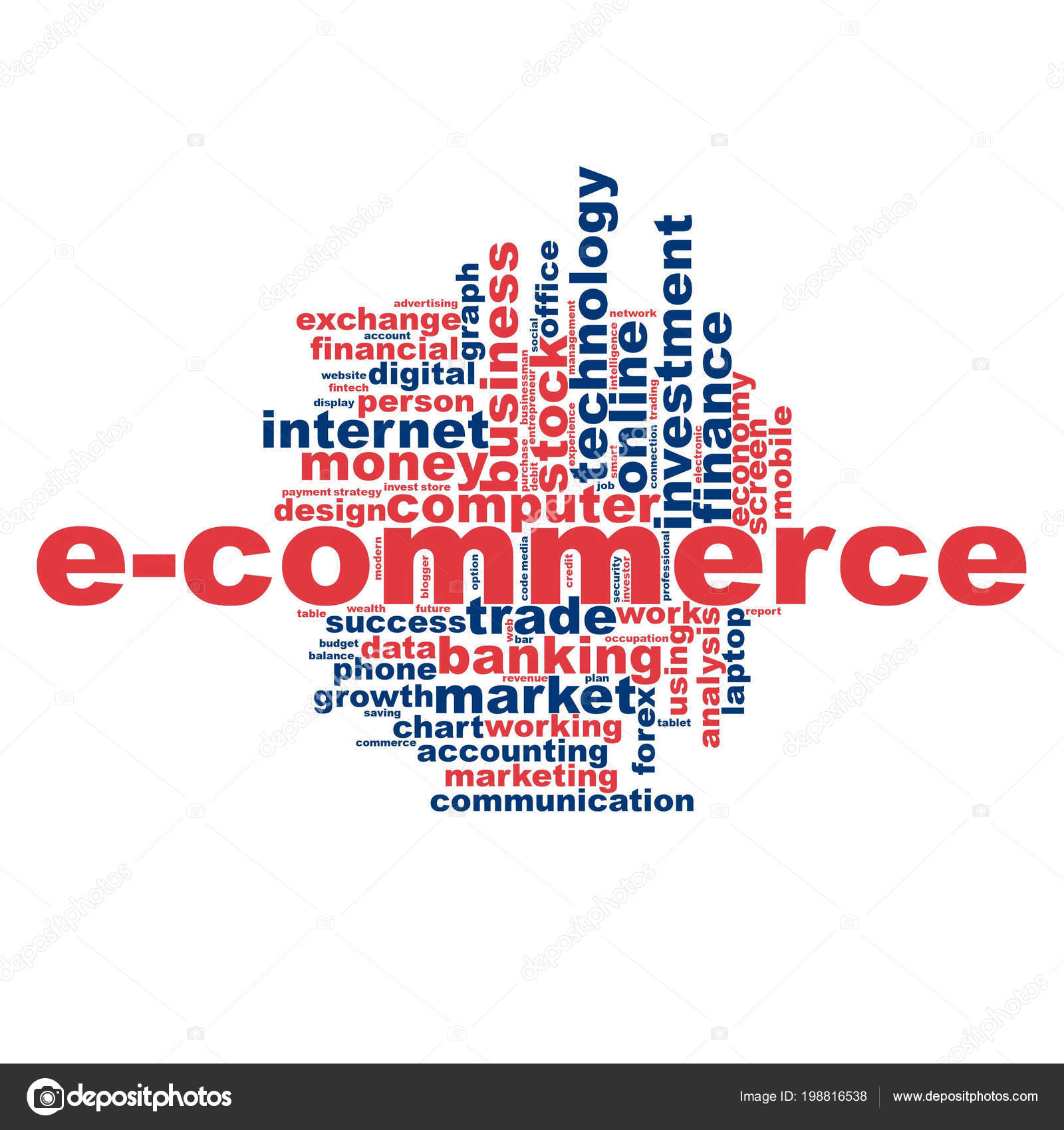 Commerce Word Cloud Concept White Background Rendering — Stock Photo ...