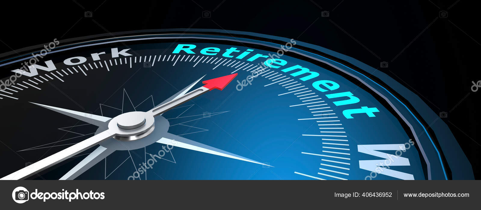 Compass Needle Pointing Word Retirement Concept Rendering — Stock Photo ...