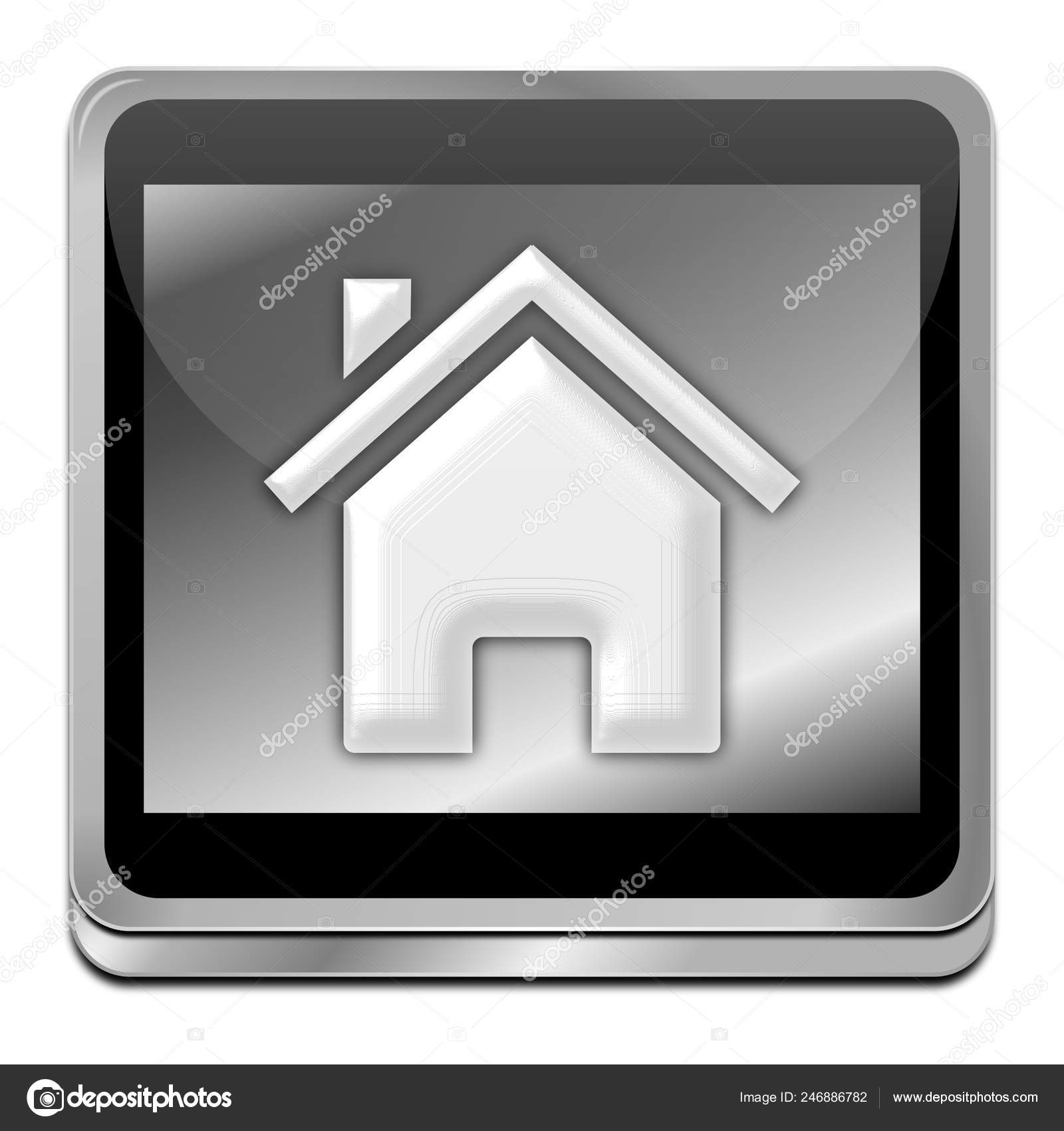 Decorative Silver Home Button Illustration — Stock Photo © wwwebmeister ...