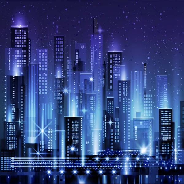 Night city drawing Vector Art Stock Images | Depositphotos