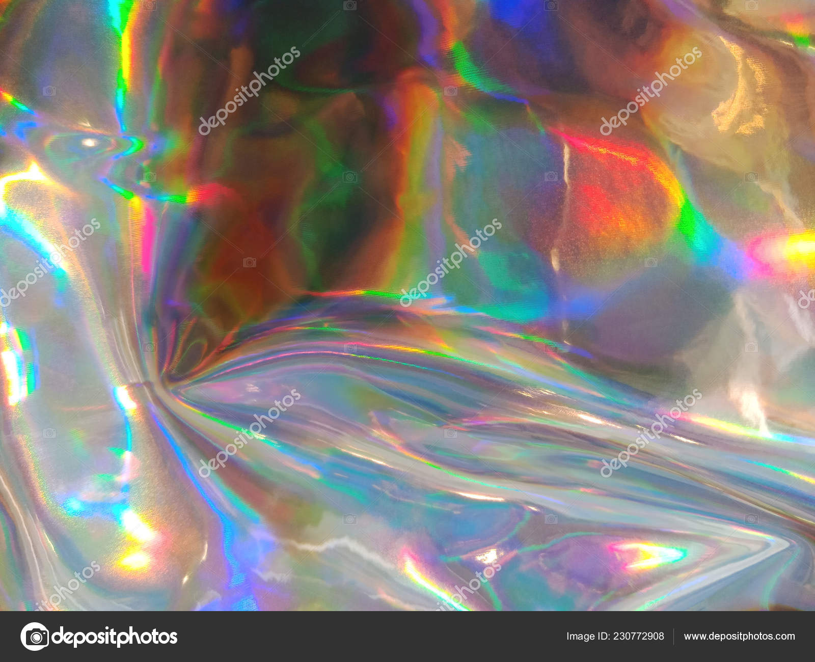 Holographic Bright Rainbow Multicolor Real Crumpled Texture Background ...