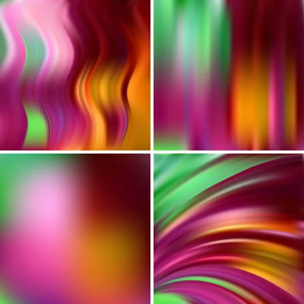 Set Colorful Square Blurred Backgrounds Vector Illustration Stock ...
