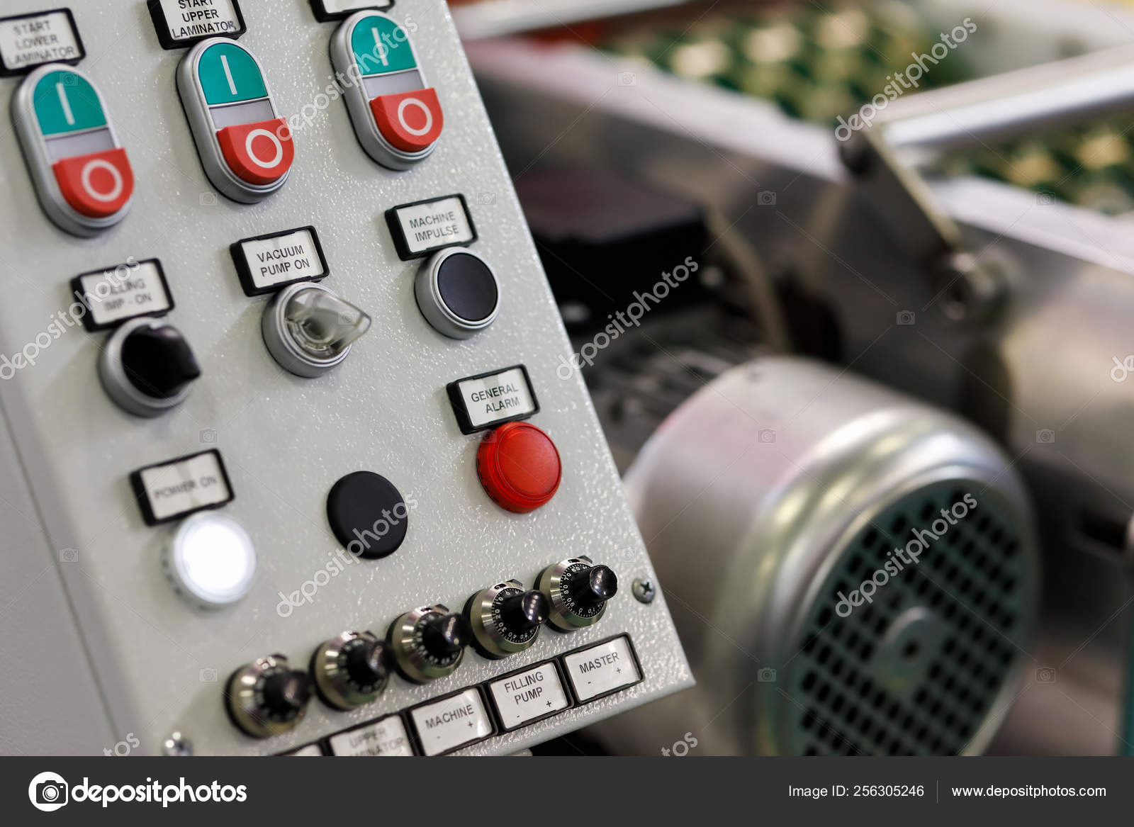 Industrial machine control panel close up Stock Photo by ©genkur 256305246