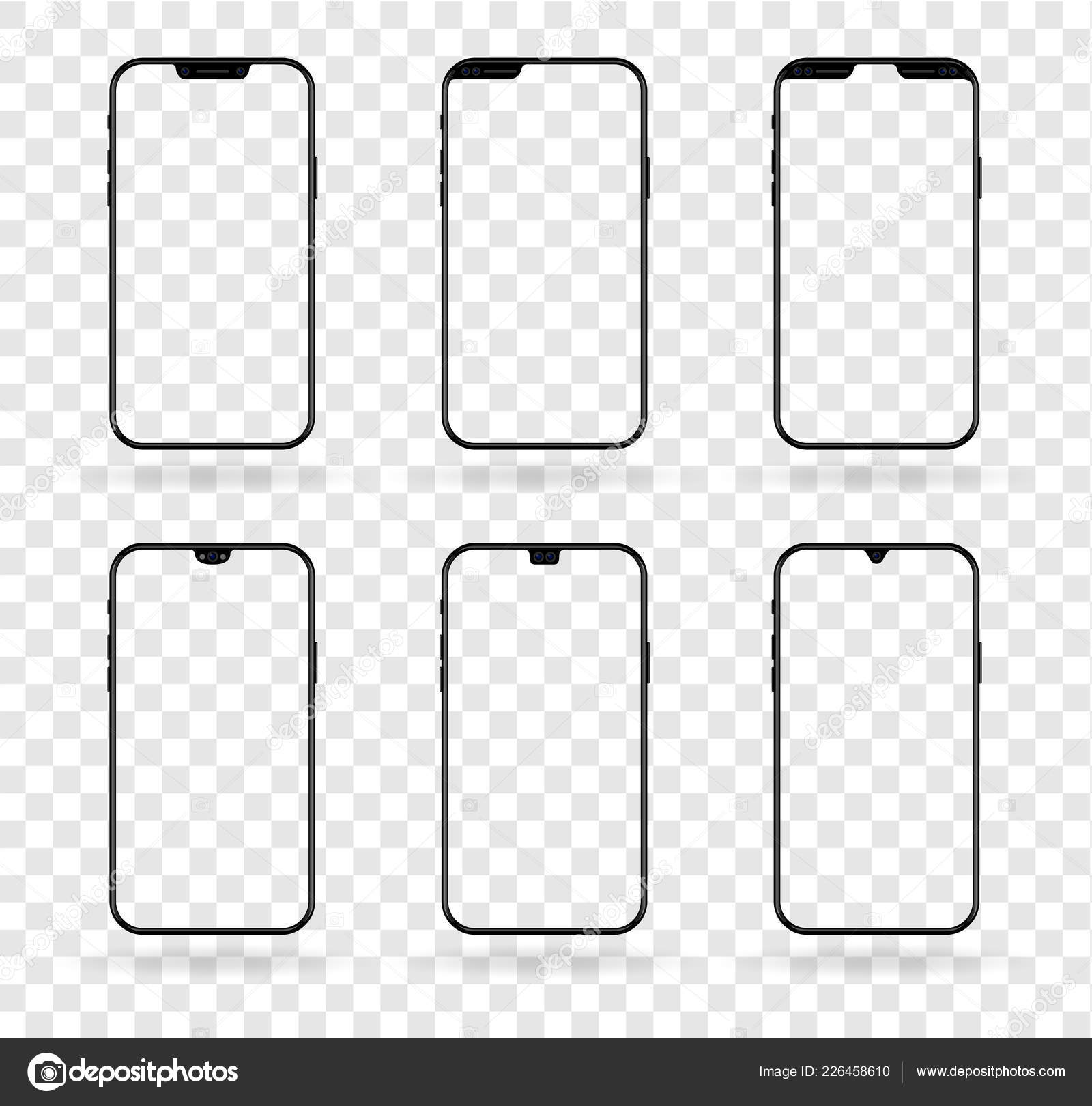 Vector Different Notch Smartphone Display Set Isolated Transparent ...