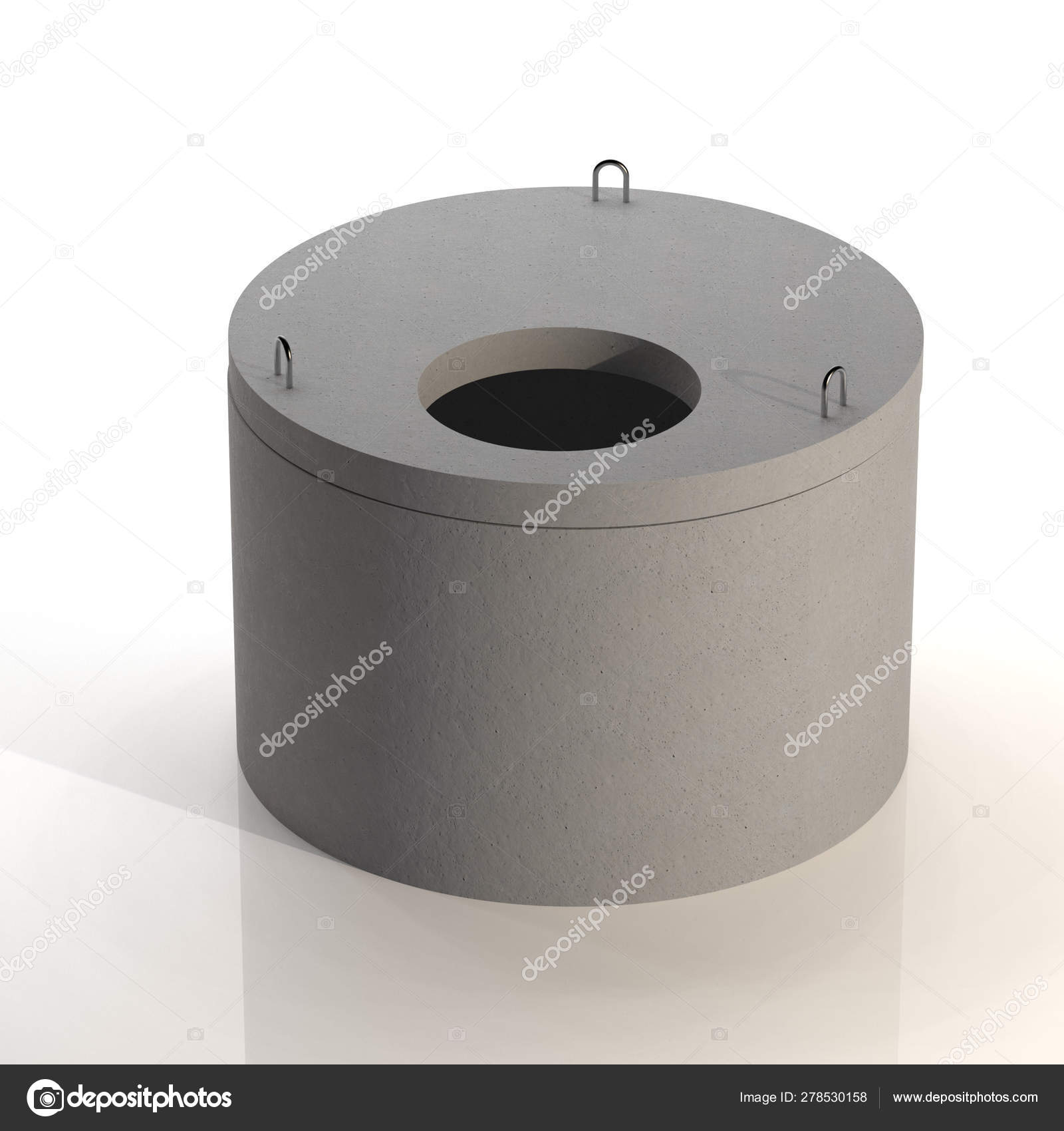 Sewer ring with lid. Septic in the village. 3D illustration — Stock ...