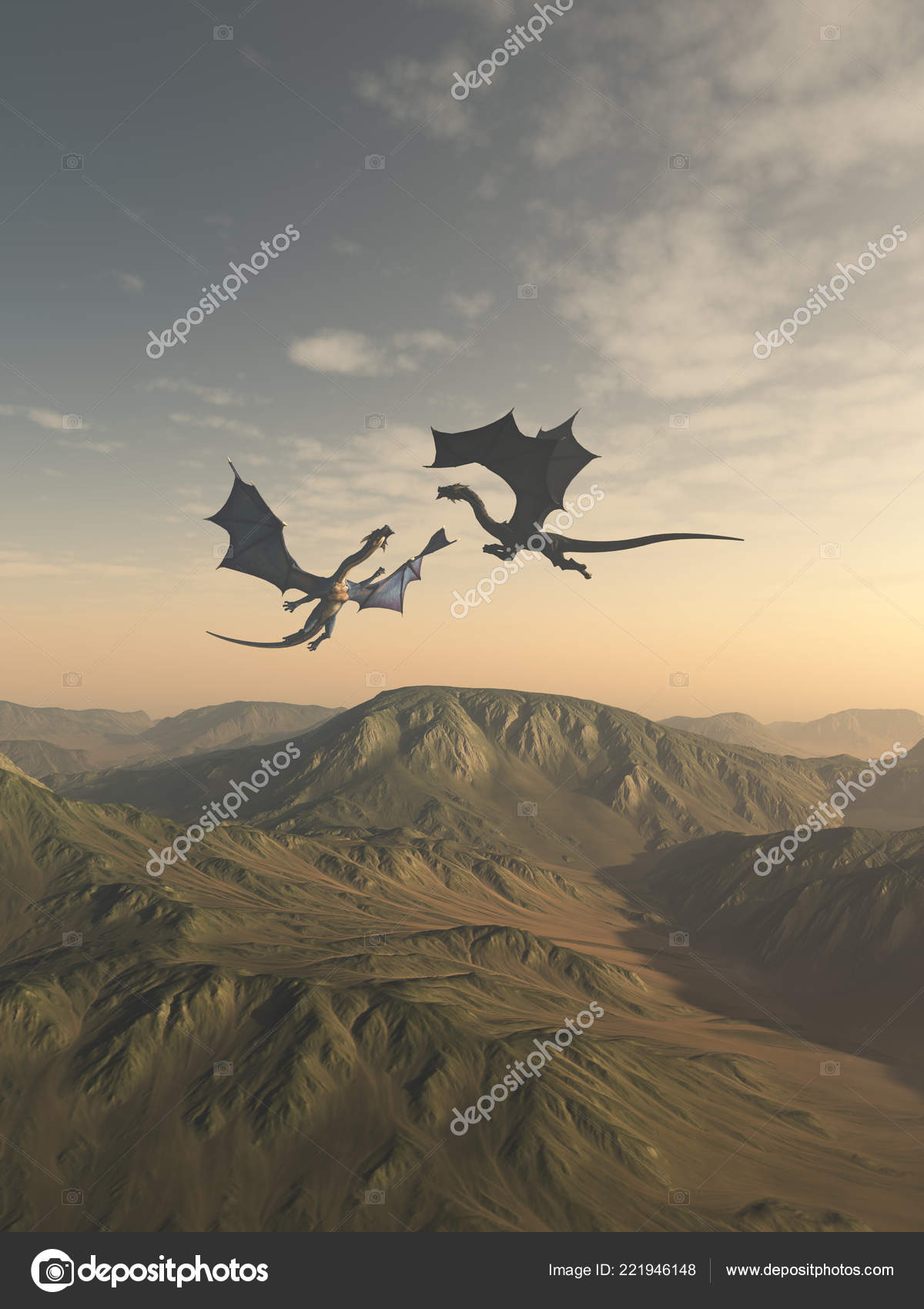 Dragón Volando En El Cielo