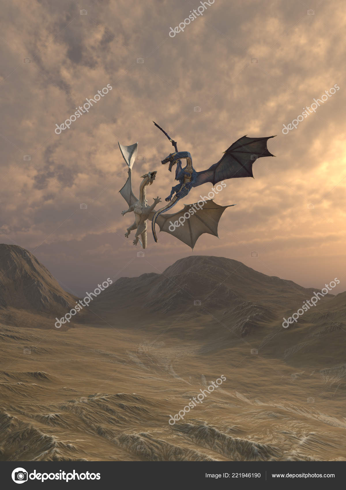 Dragons Fighting Each Other