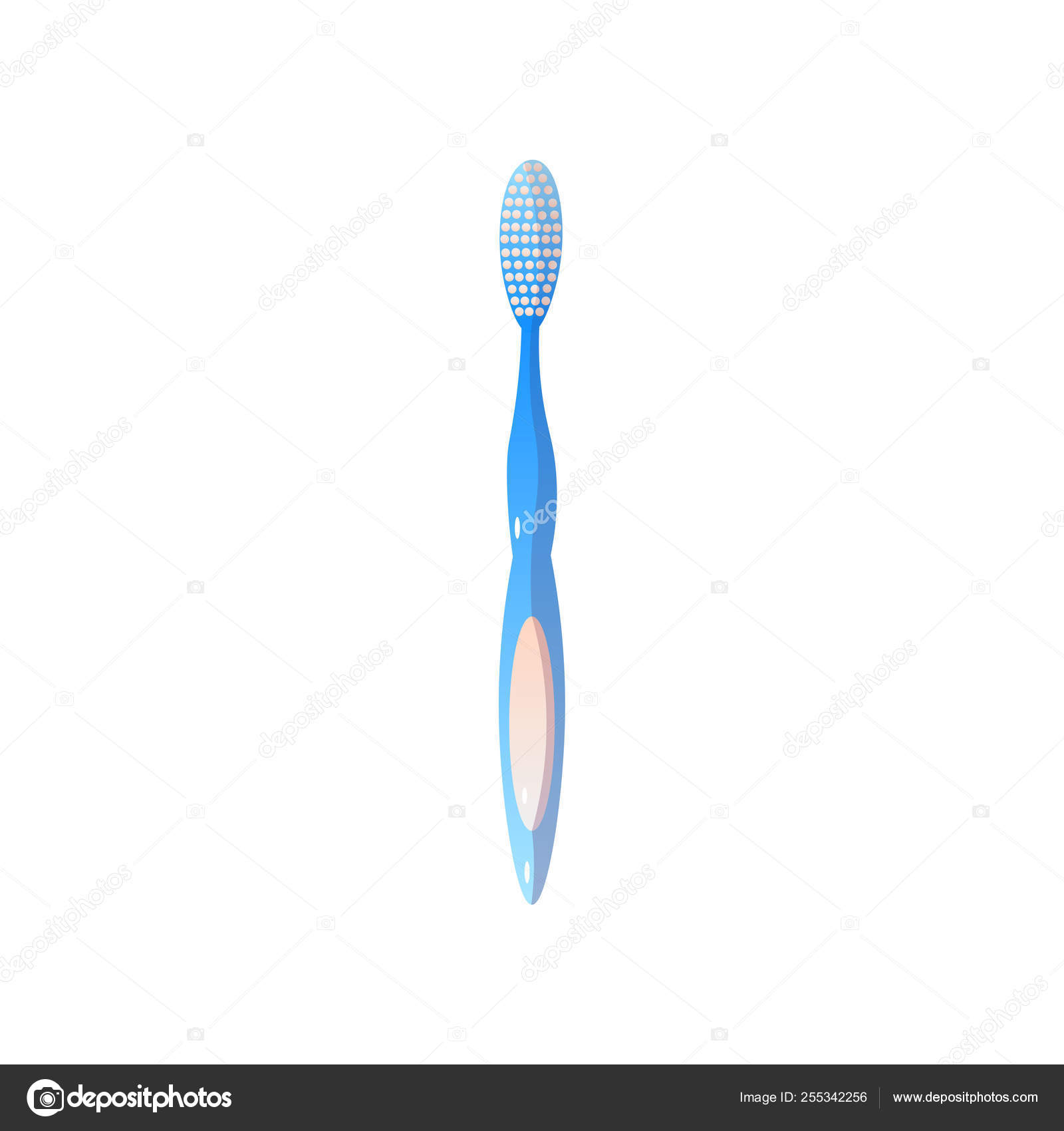 Hermoso cepillo de dientes de color azul de una forma inusual . Vector ...