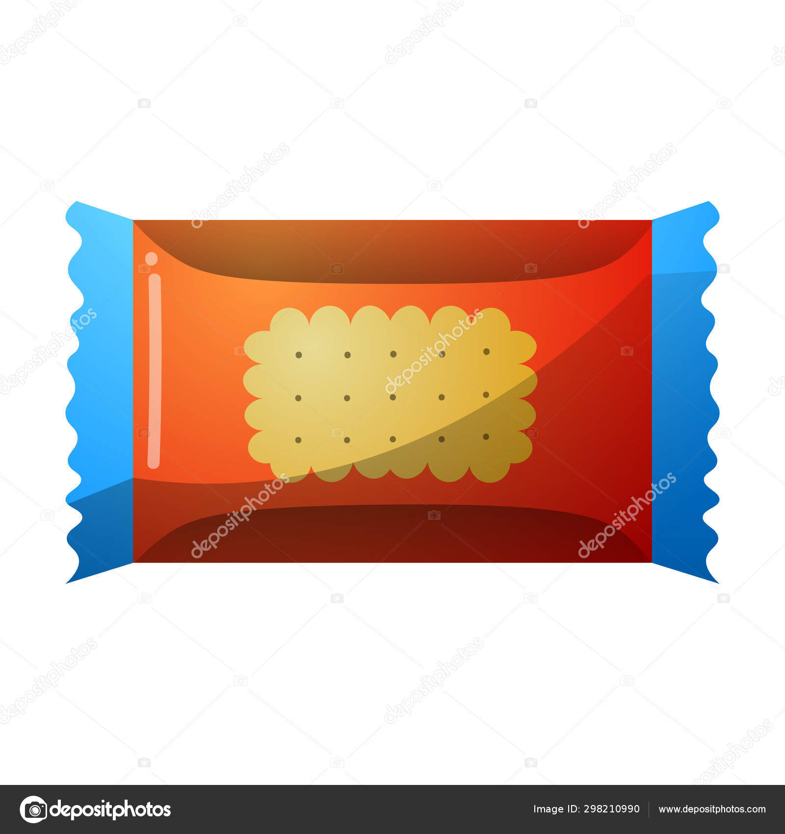 A packaging for a cookie. Colorful raster illustration in flat cartoon ...