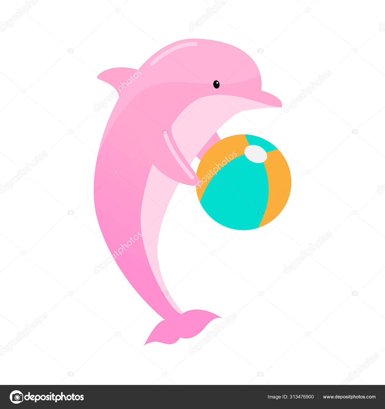 Pink Dolphin Cartoon