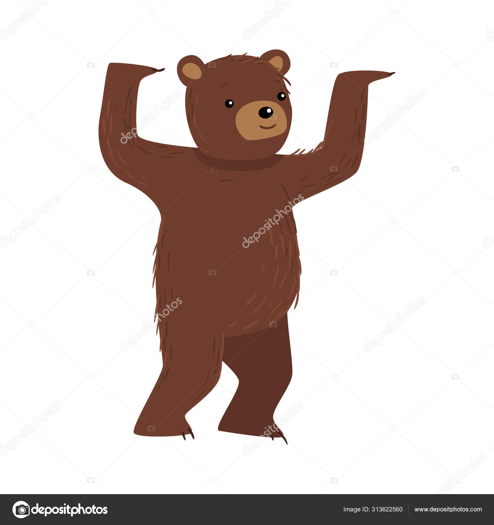 Brown Bear Cartoon Standing