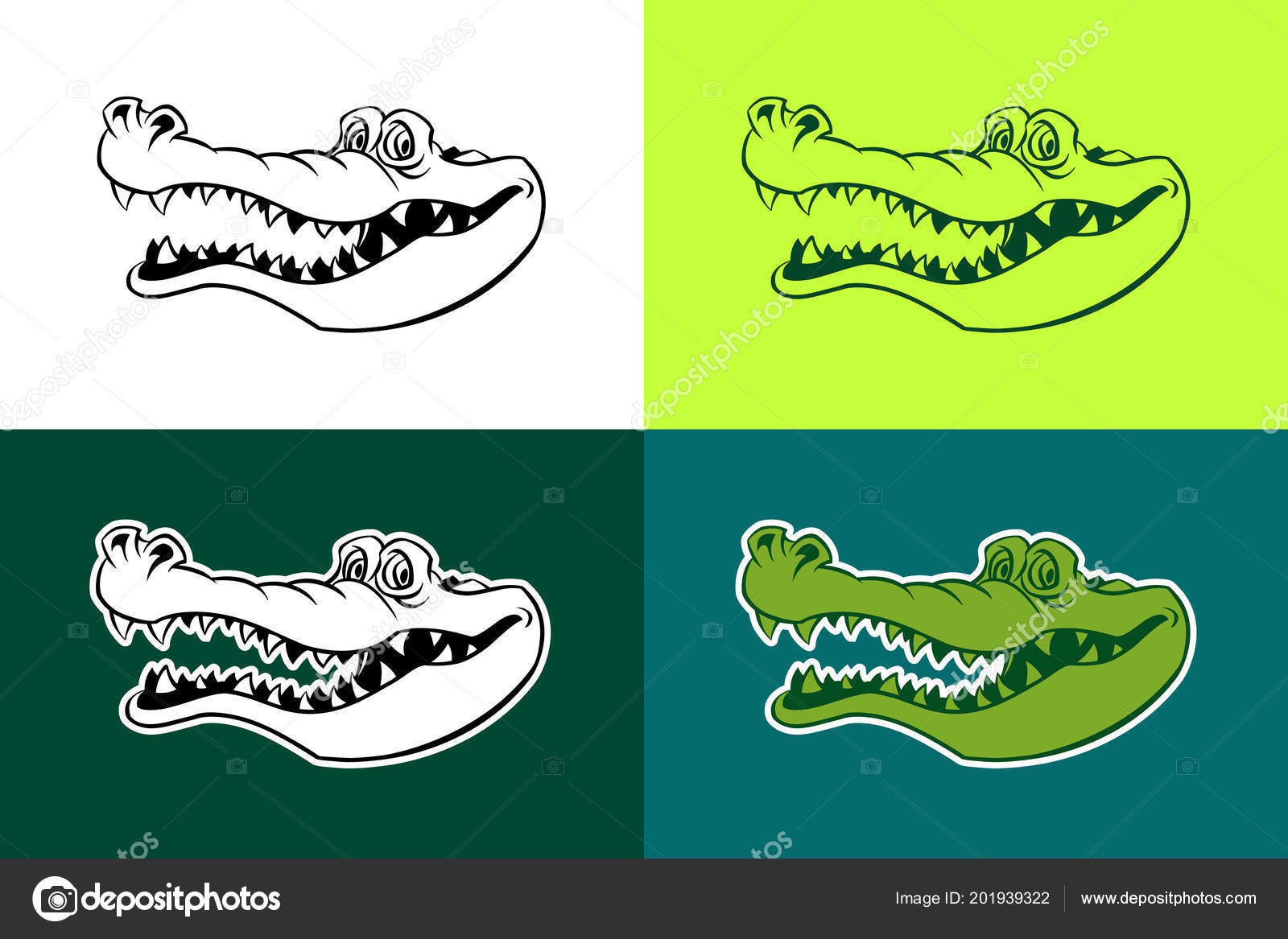 Alligator Outline Crocodile Vector Icon Isolated On Transparent