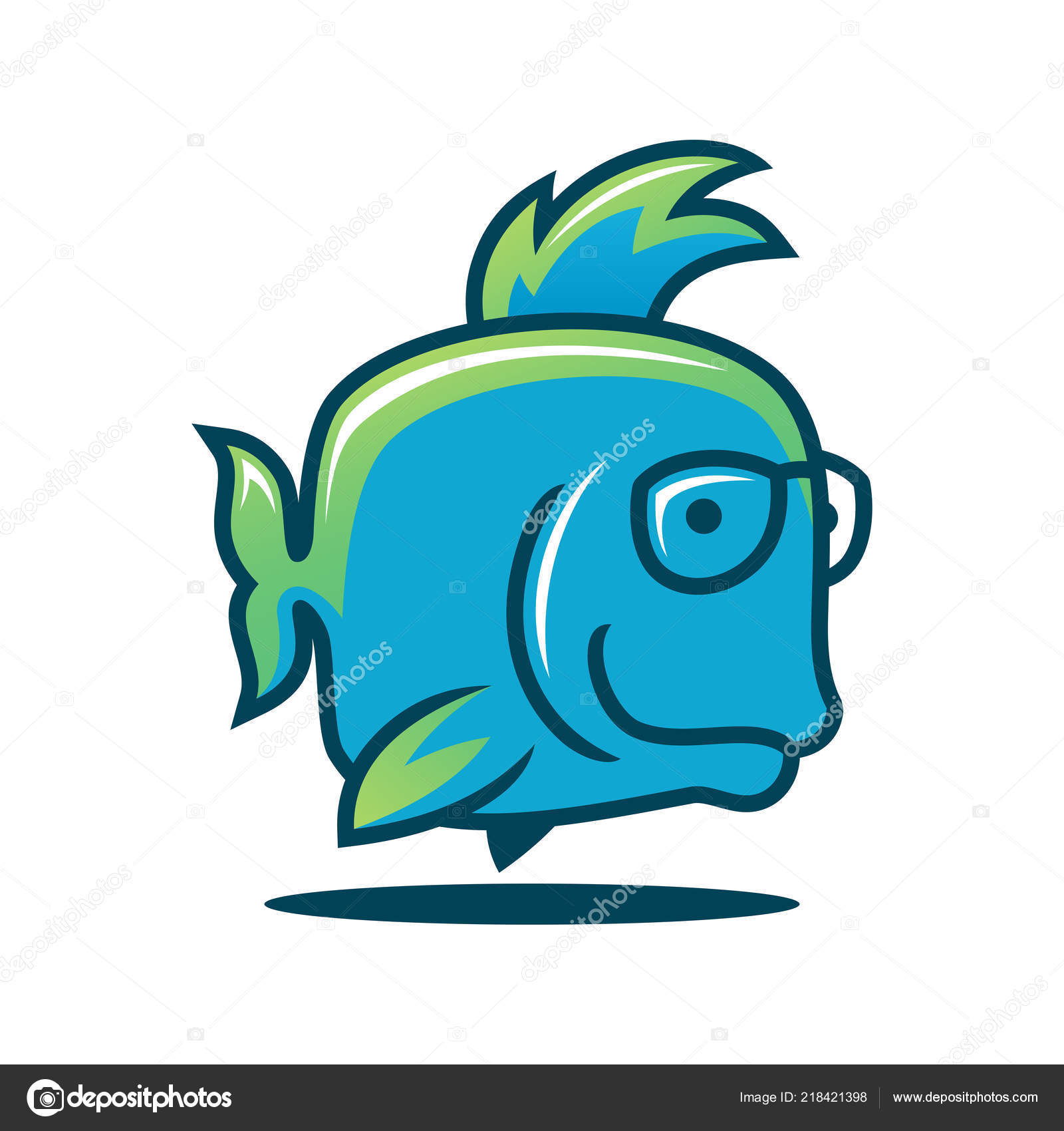 Cute fish character in glasses. Fish icon — Stock Vector © gala_che ...