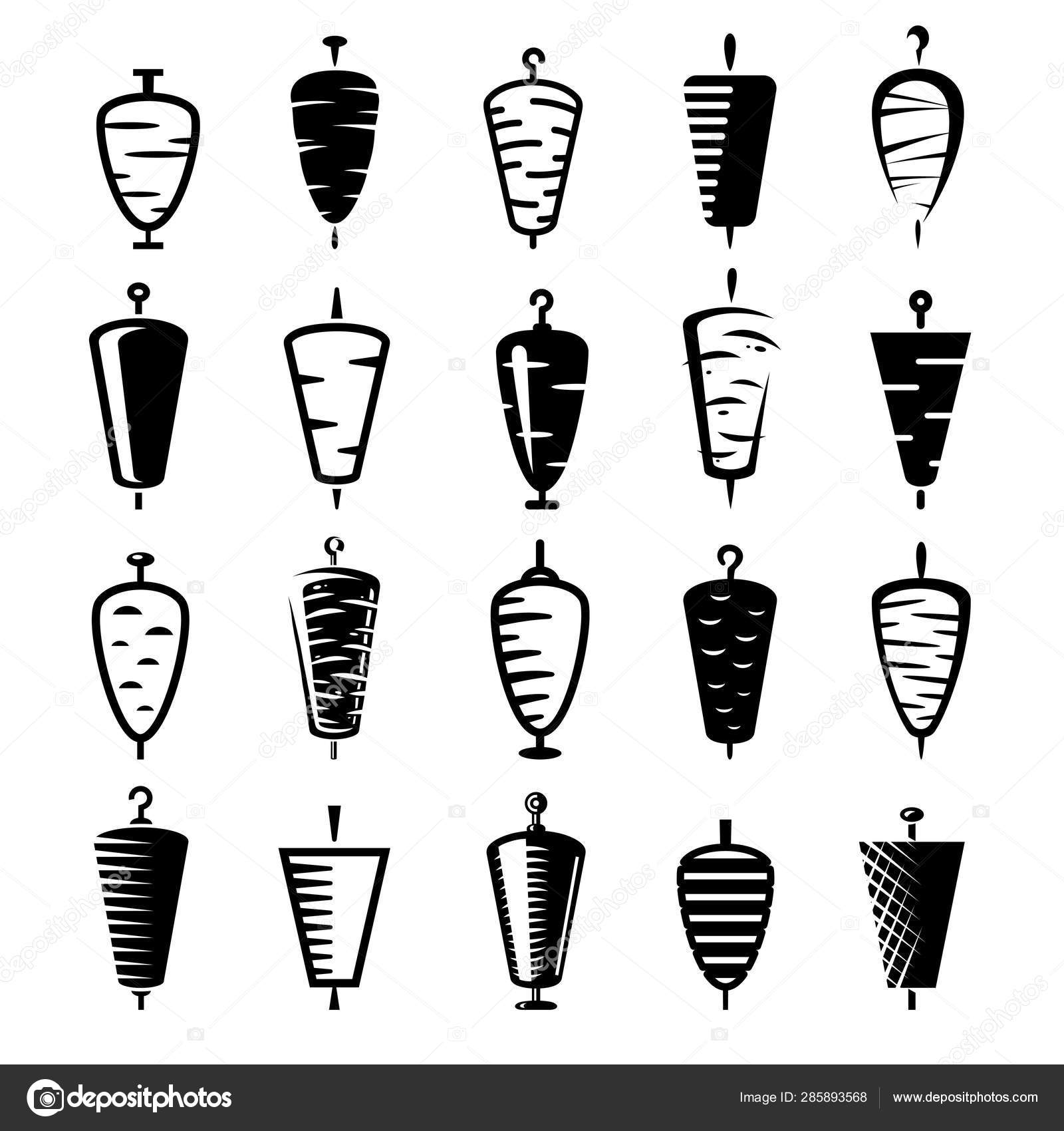 Kebab Set Collection Icon Kebabs Vector Stock Vector by ©Vasilev_Ki ...