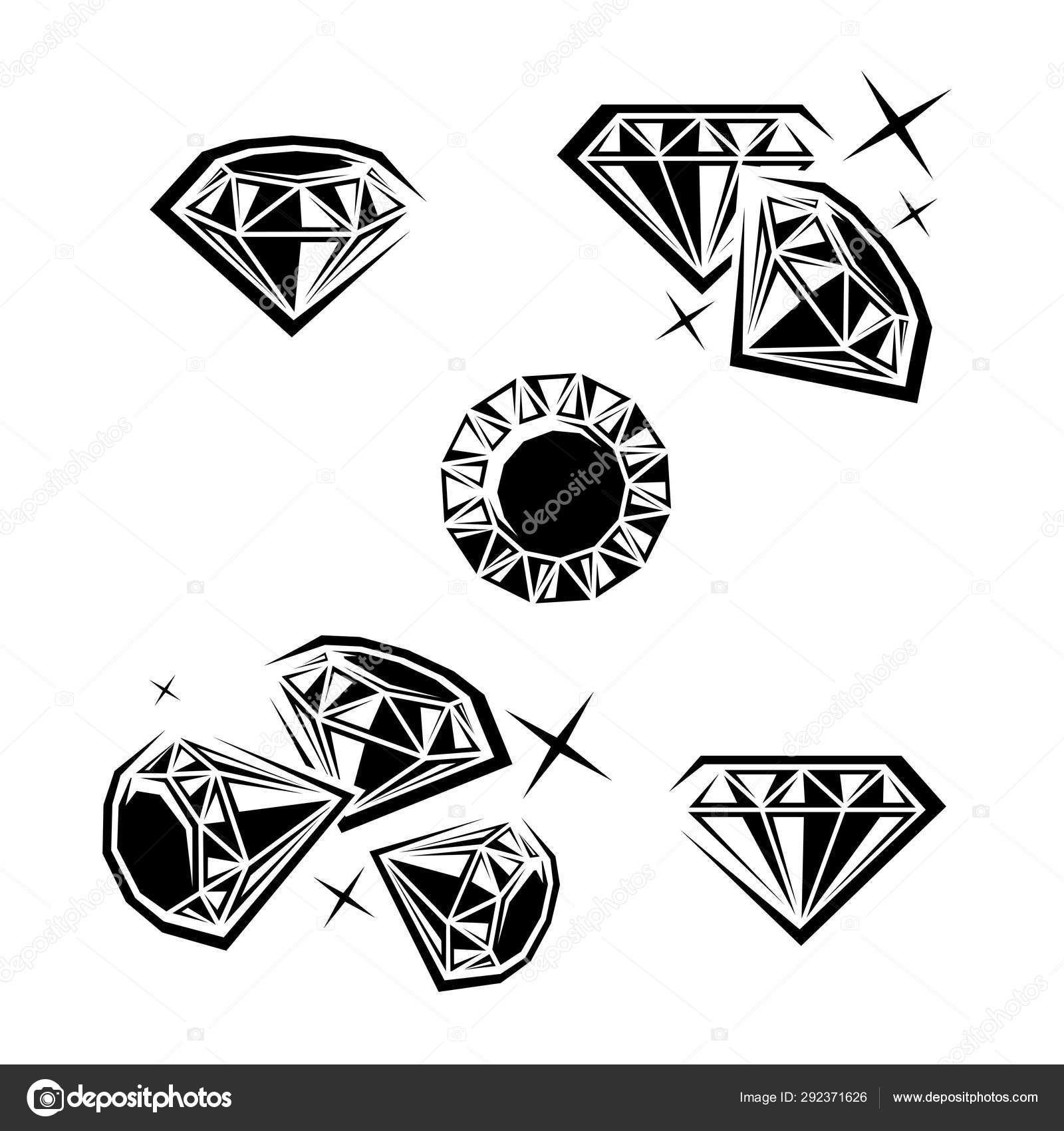 Diamond Collection Set Collection Icon Diamonds Vector Stock Vector by ...