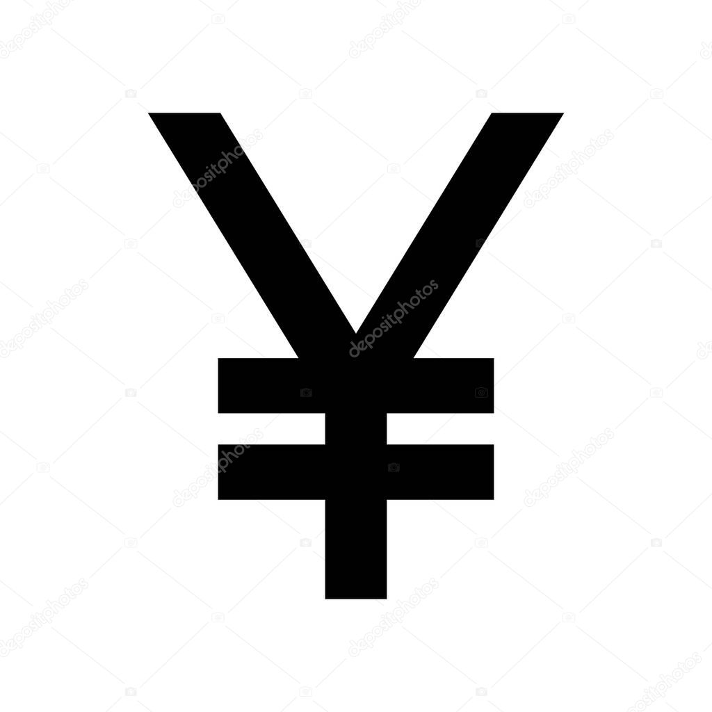 Yen japon s s mbolo de moneda. Silueta negra Signo de yen de Jap n 2024