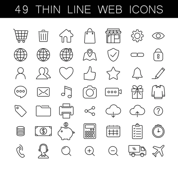 64 Thin Icons Set. — Stock Vector © Jizo #52892997