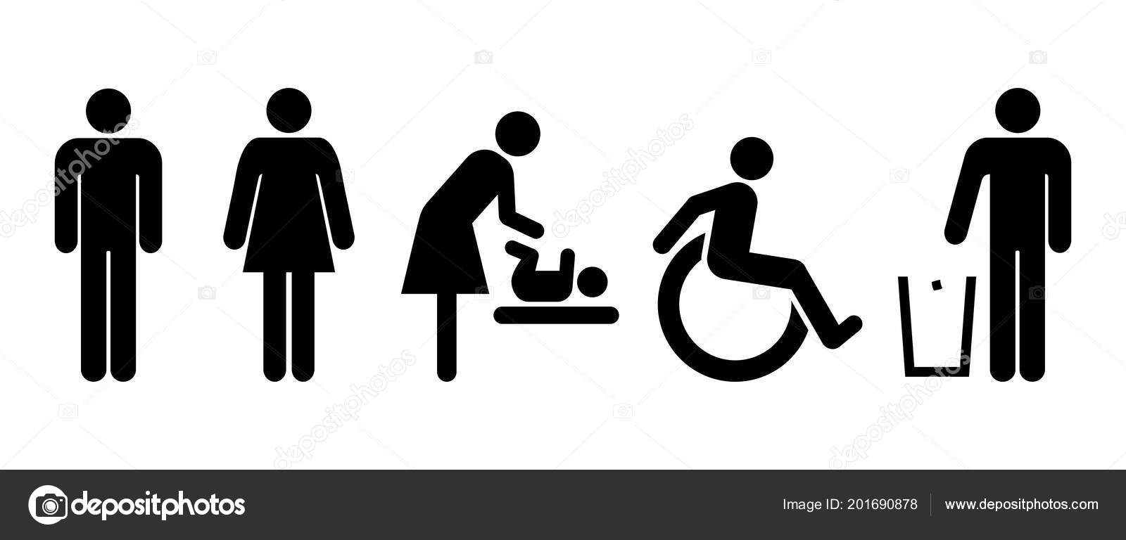 Restroom Universal Set Signs — Stock Vector © tsvetinaiv #201690878