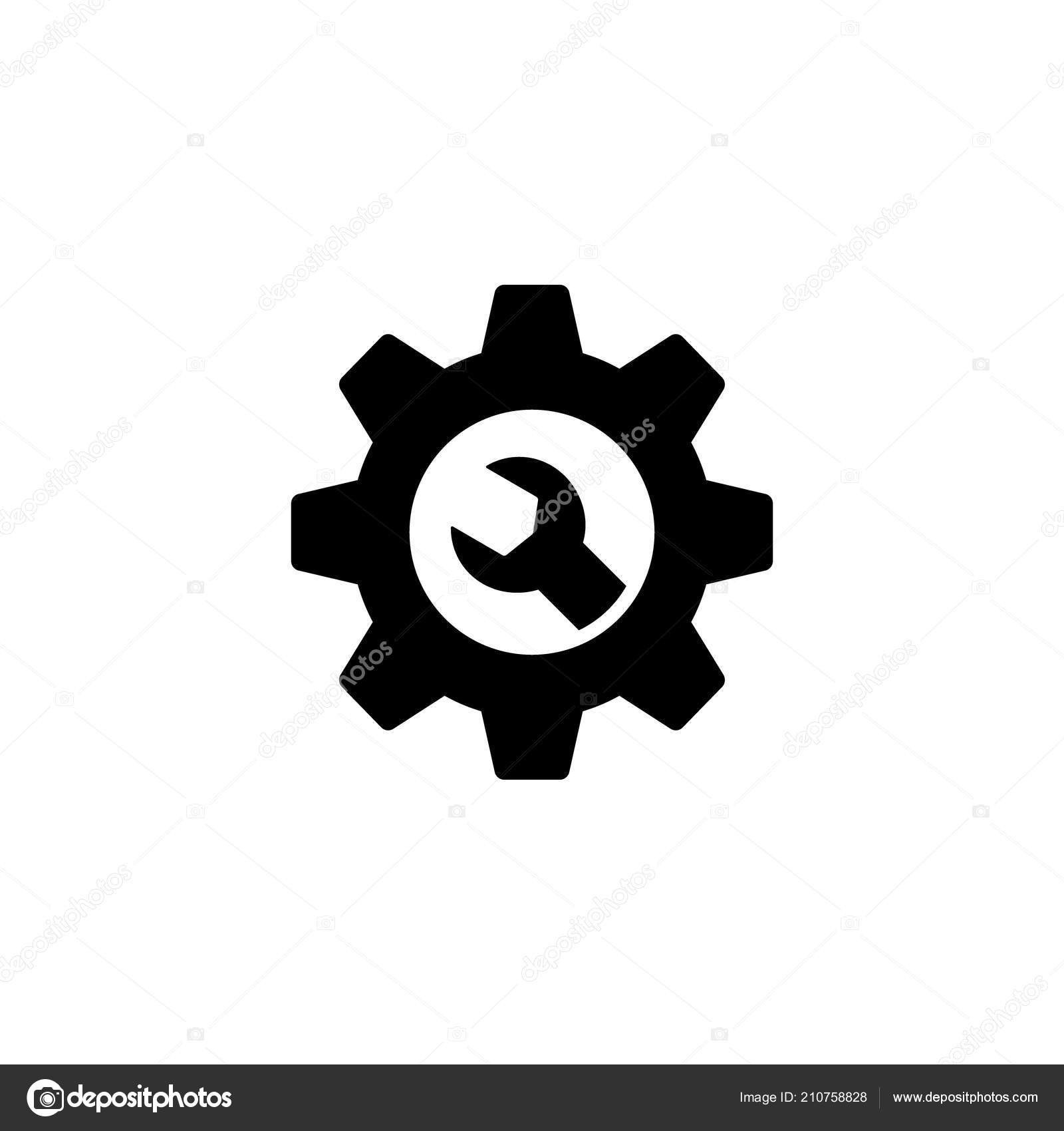 Cogwheel Wrench Settings Web Icon Gear Spanner Maintenance Service Icon ...