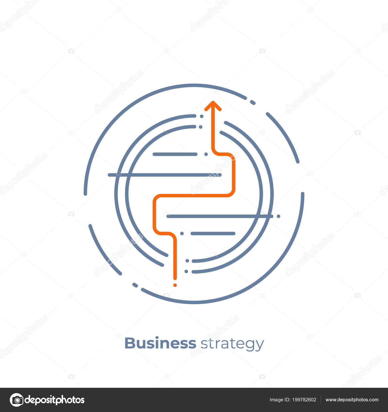 Business Strategy Line Art Icon Investment Tactics Vector Art Outline ⬇ ...